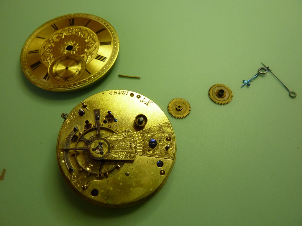 Vintage Fusee Pocket Watch Repair and Service. Broken jewel. – watchFIX.com